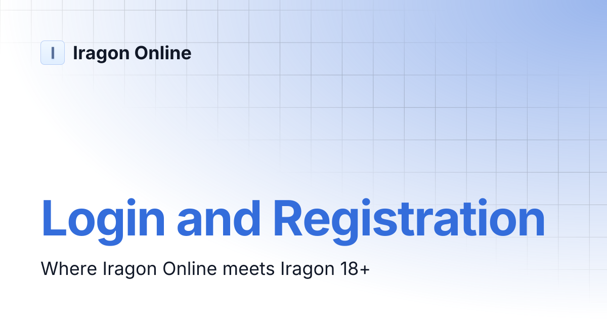 Login and Registration | Iragon Online